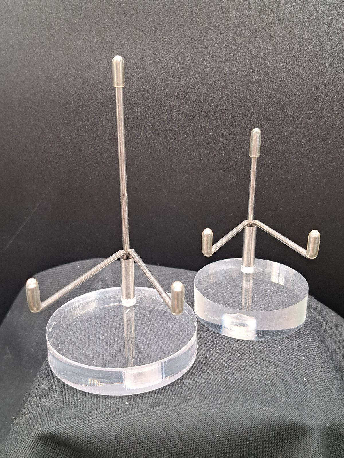Acrylic Display Stand Round Base With Silver - Choose Size – RMD Crystals